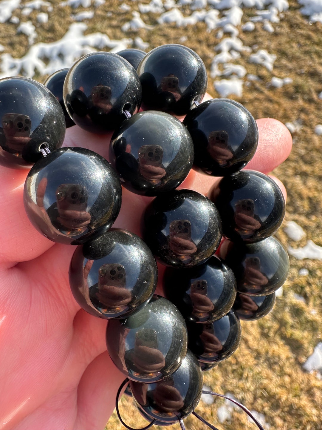 Jumbo Rainbow Obsidian Bracelets 17-18mm Beads - Etsy