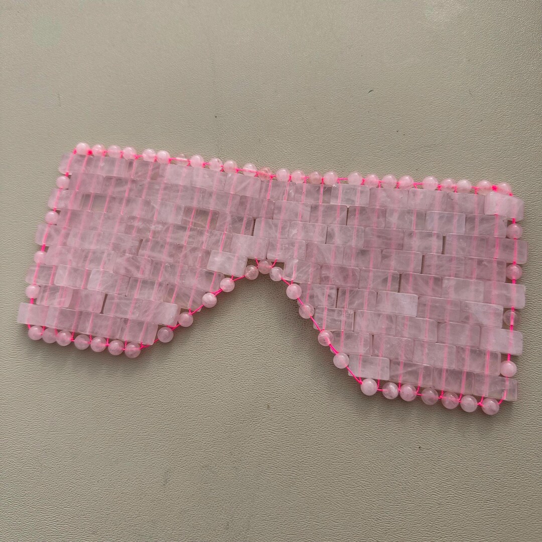 Rose Quartz Beaded Eye Mask - Etsy