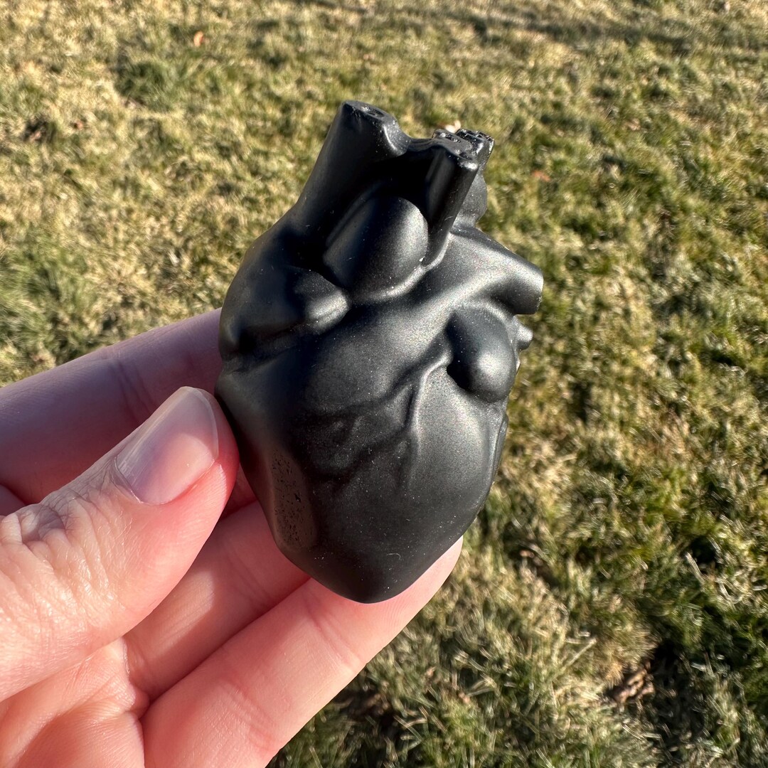 Anatomically Correct Human Heart Crystal Carvings — Obsidian, Clear ...