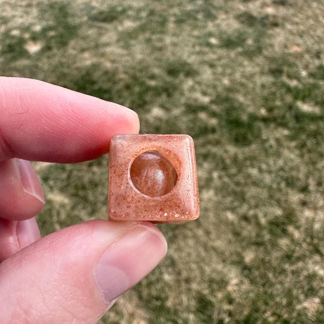 Small Golden Sunstone Cube Cage With Trapped Sphere Carving - Etsy