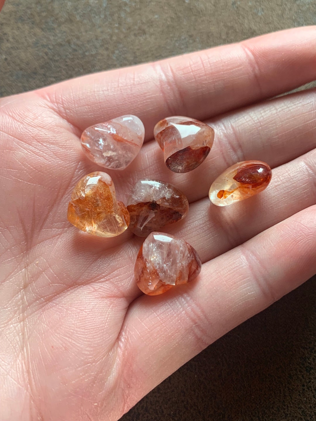 Mini Hematoid Fire Quartz Heart Carving - Etsy