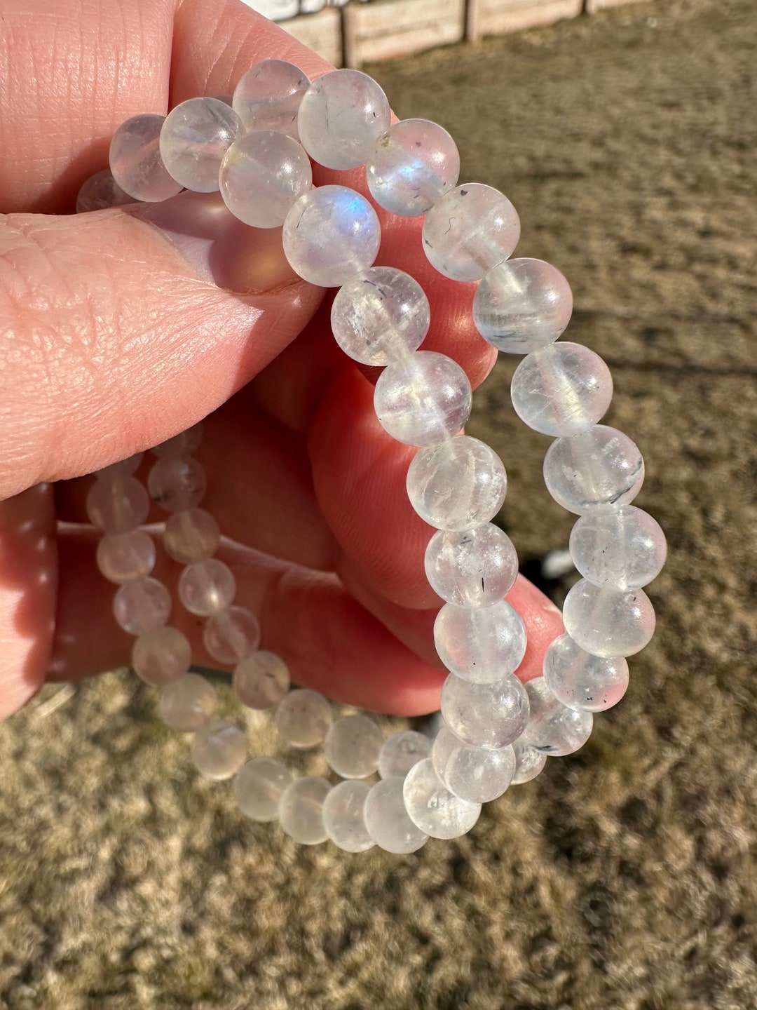 Beaded White Moonstone Bracelets - Etsy