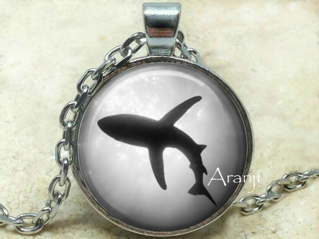 Shark Art Pendant, Shark Necklace, Shark Pendant, Shark Jewelry, Shark ...