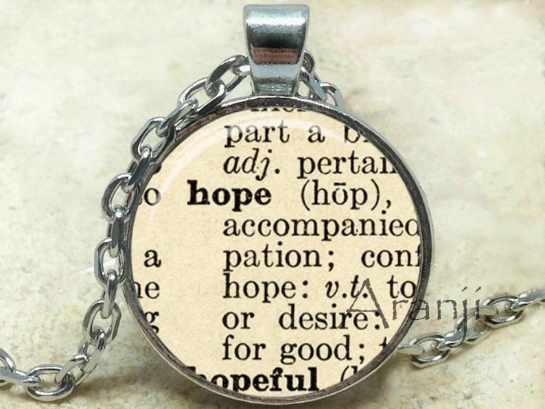 Hope Art Pendant Hope Necklace Hope Jewelry Inspirational - Etsy