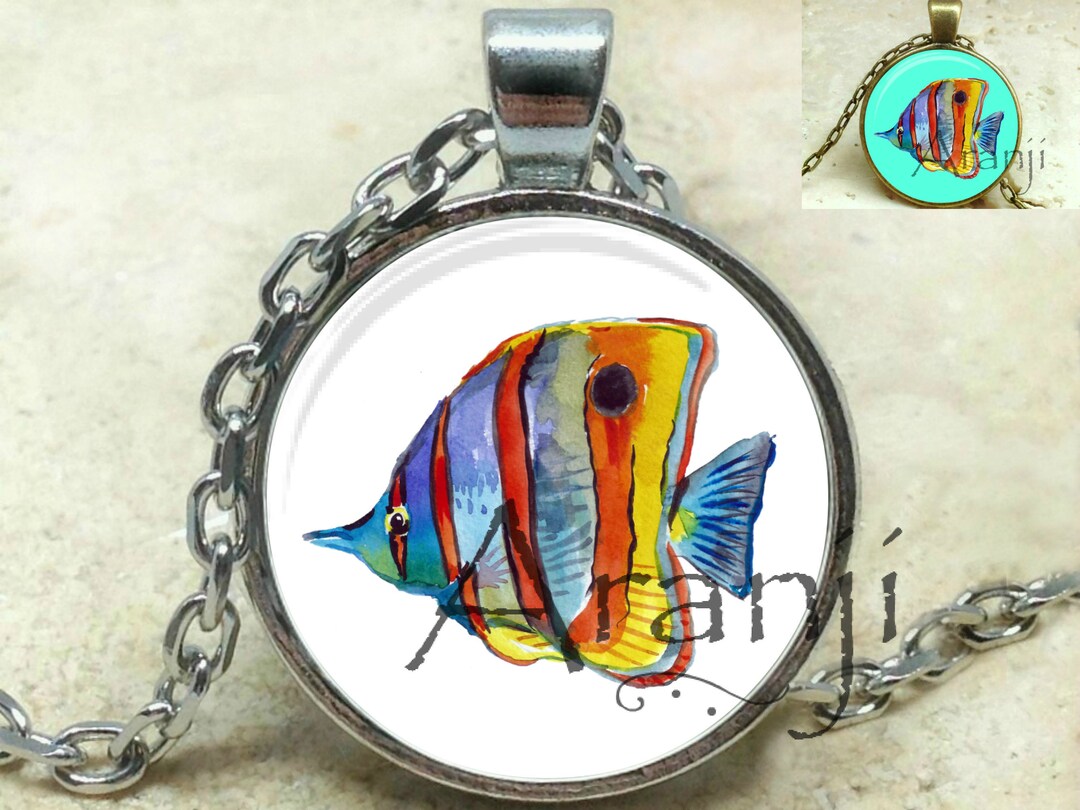 Fish Art Pendant, Tropical Fish Necklace, Tropical Pendant, Fish Art ...