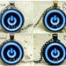 Power Button Pendant, Blue Power Button Necklace, Start Button Jewelry ...