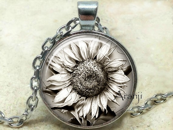 Sunflowers sunflower pendant sunflower necklace sunflower | Etsy