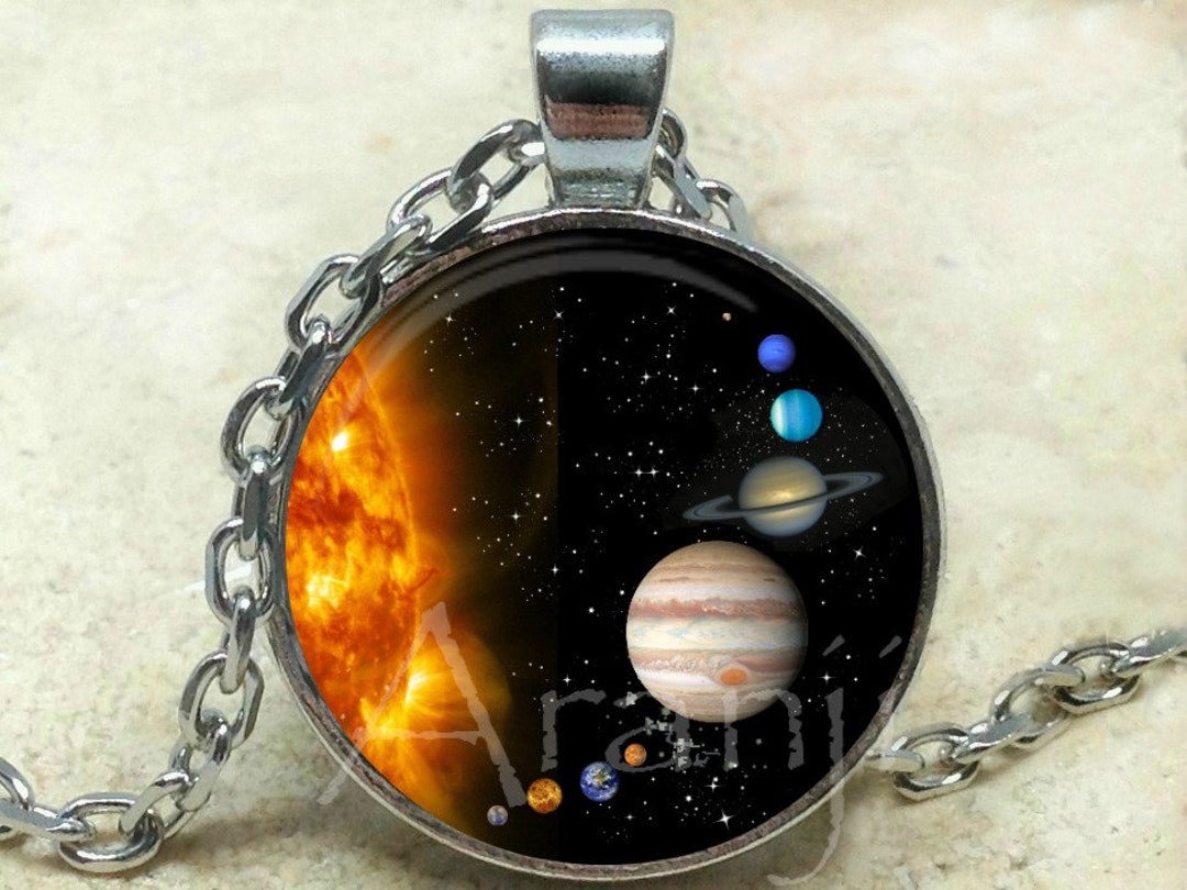 Solar System Art Pendant, Solar System Pendant, Space Pendant, Solar ...