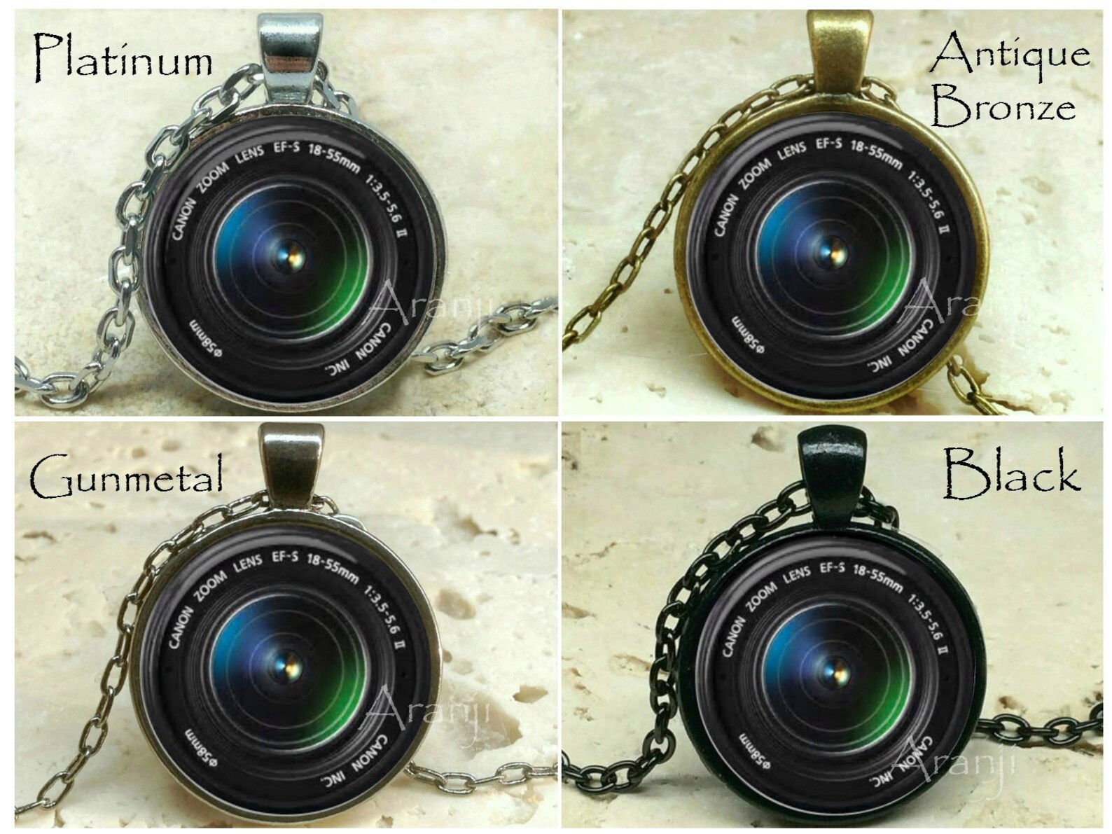 Camera Lens Art Pendant, Camera Necklace, Camera Jewelry, Photographer ...