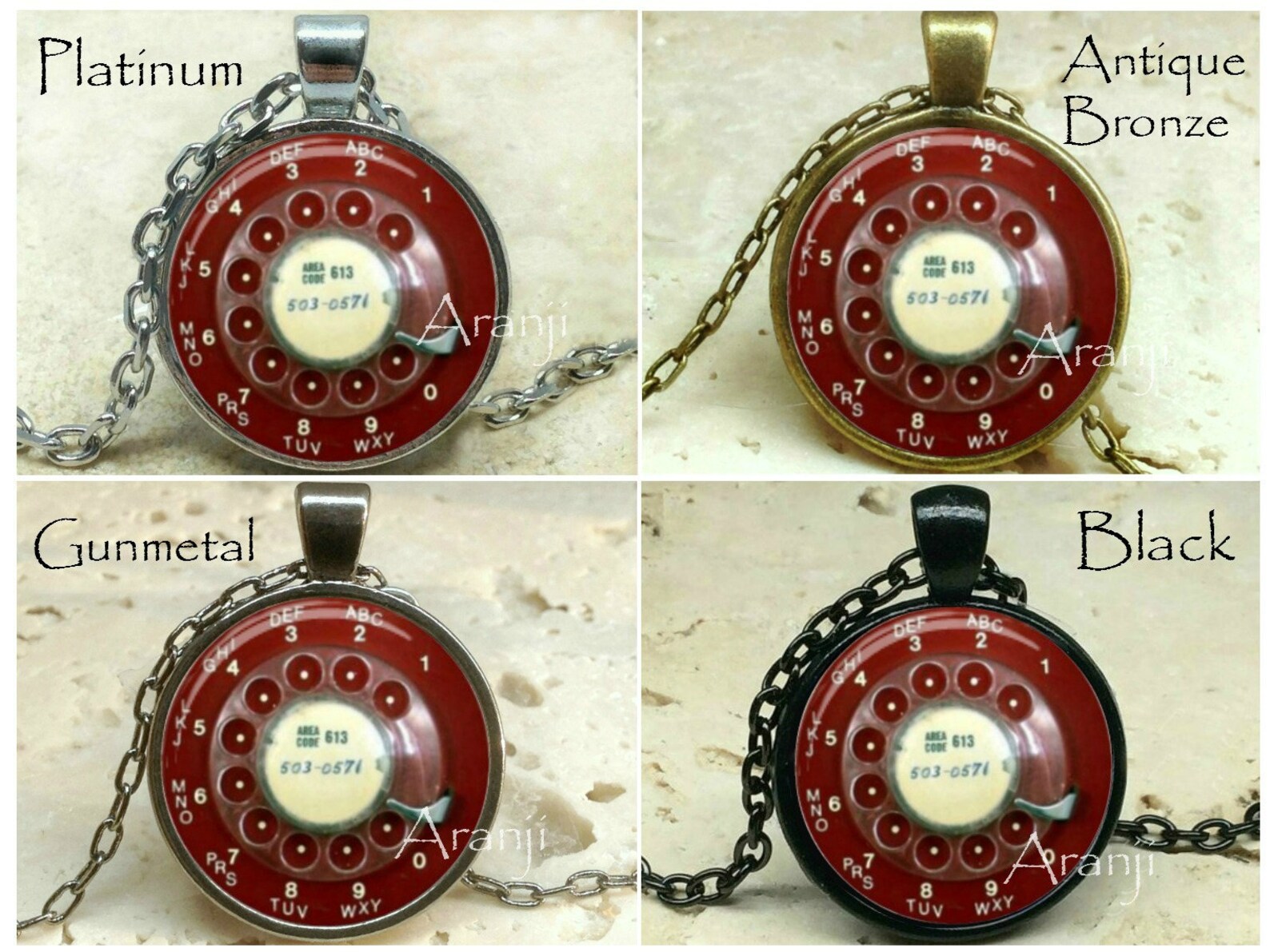 Red Telephone Art Pendant, Telephone Necklace, Telephone Jewelry, Phone ...