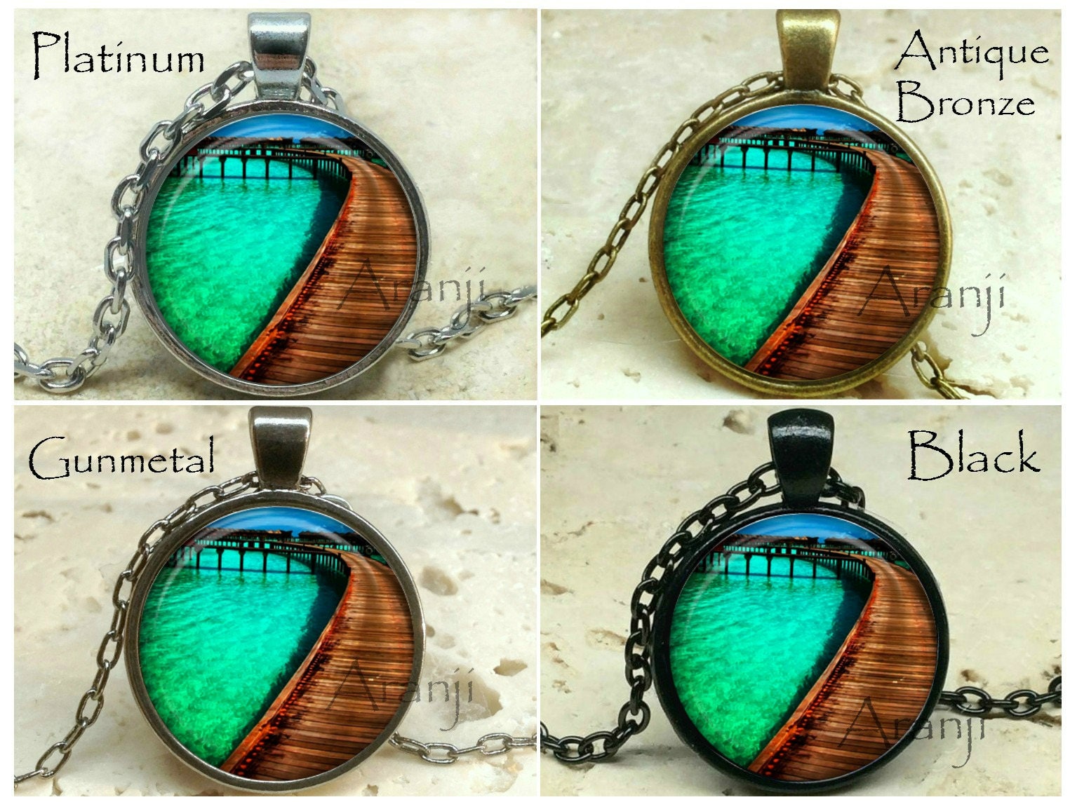 Beach necklace ocean necklace ocean pendant beach pendant | Etsy