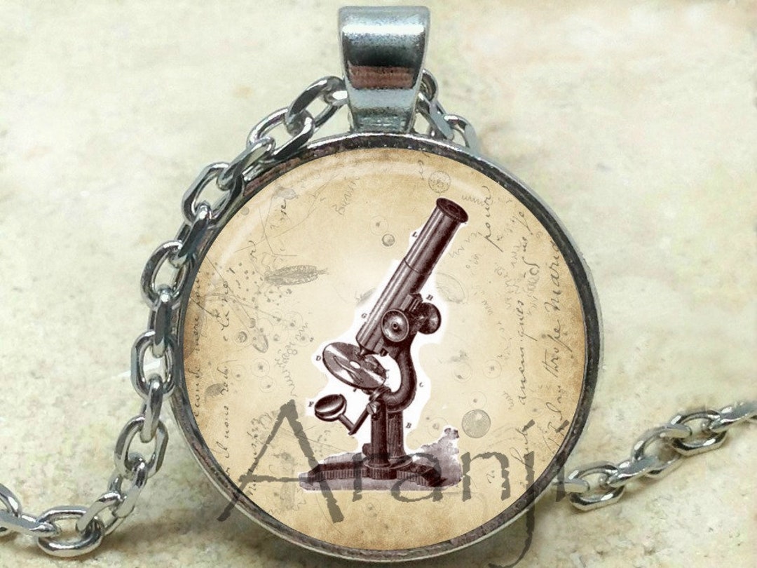 Antique Microscope Necklace, Microscope Pendant, Microscope Necklace ...