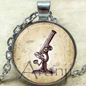 Antique Microscope Necklace, Microscope Pendant, Microscope Necklace ...