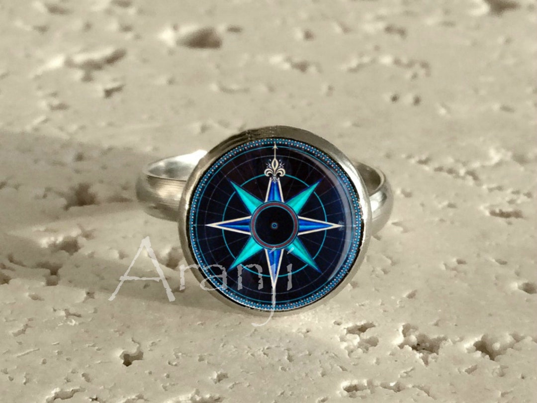 Compass Ring, Art Print, Compass Jewelry, Compass Art Ring, Compass ...