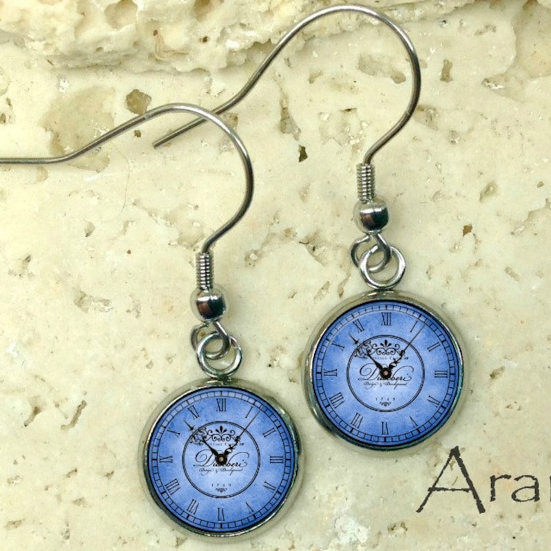 Clock Earrings - Etsy
