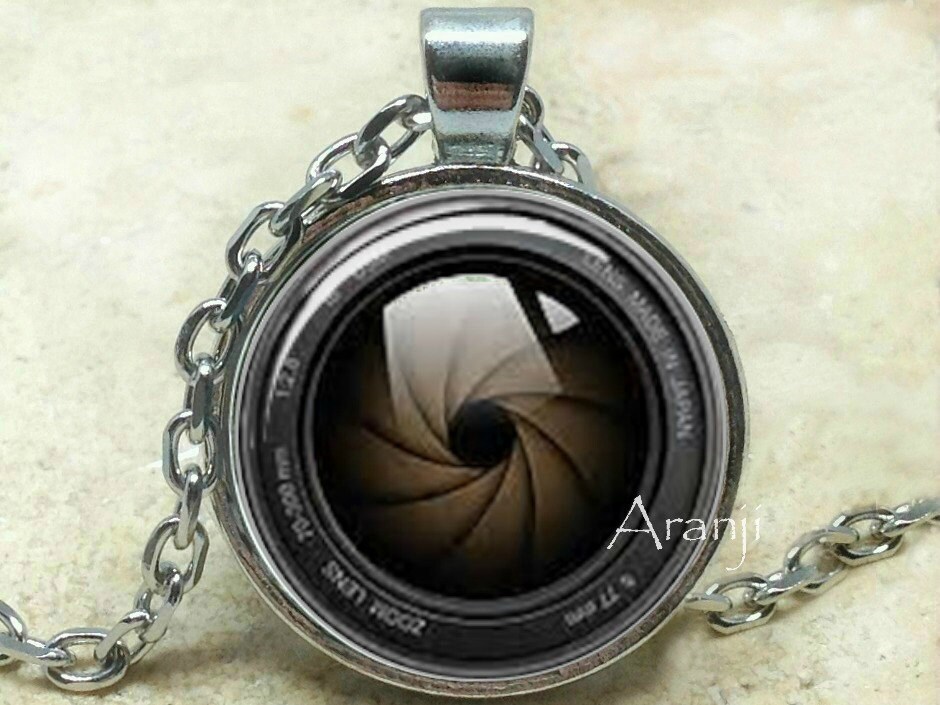 Camera lens art pendant camera necklace camera jewelry | Etsy
