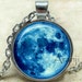 Moon Pendant, Full Moon Pendant, Blue Moon Pendant, Blue Moon Necklace ...