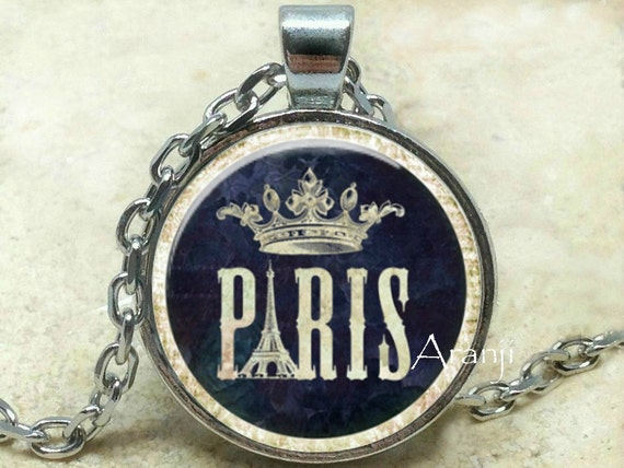 Paris art pendant Paris necklace Paris pendant Paris | Etsy