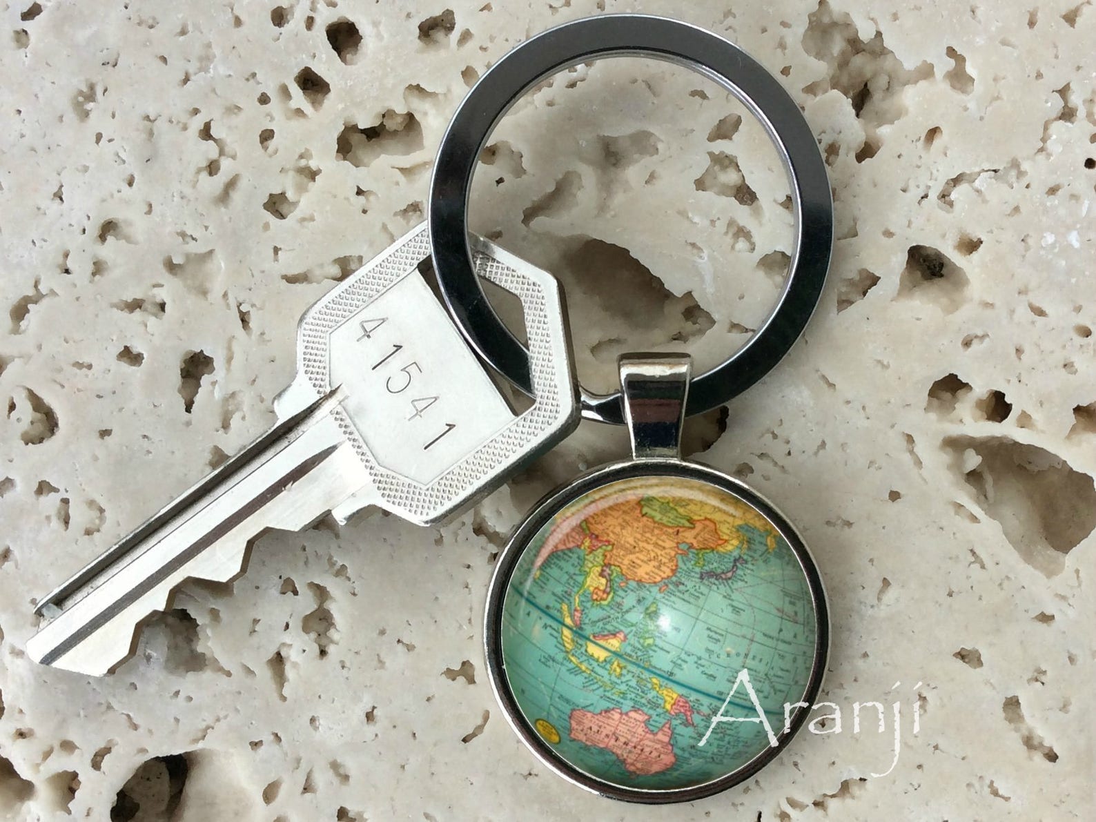 Vintage Globe Keychain Key Chain Key Ring Key Fob Globe - Etsy