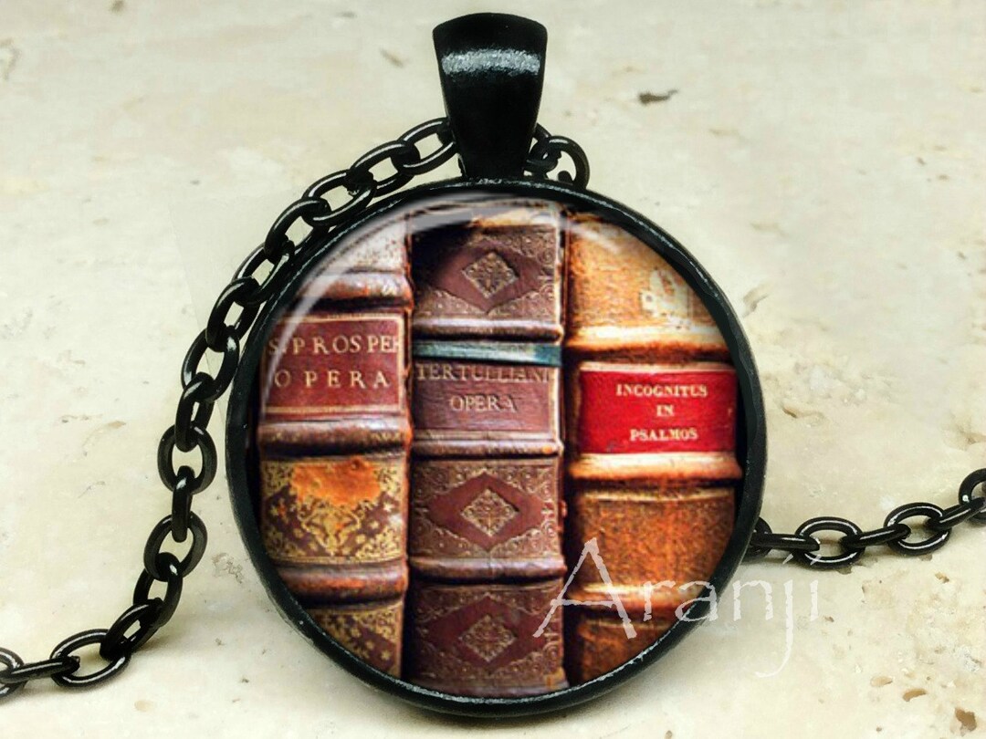 Book Art Pendant, Book Necklace, Book Jewelry, Books, Library Necklace ...