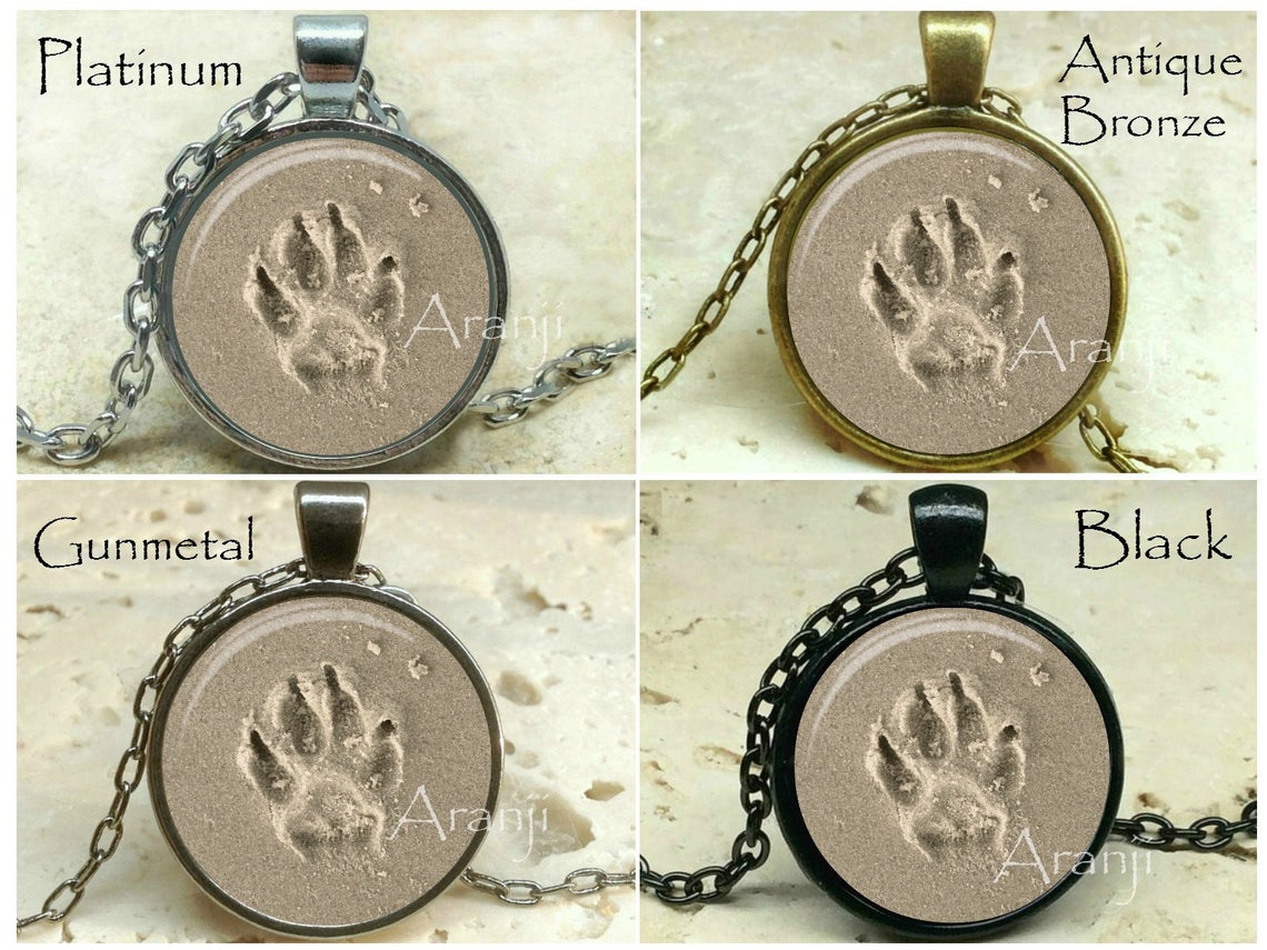 Paw Print Art Pendant Paw Pendant Paw Print Necklace Paw - Etsy