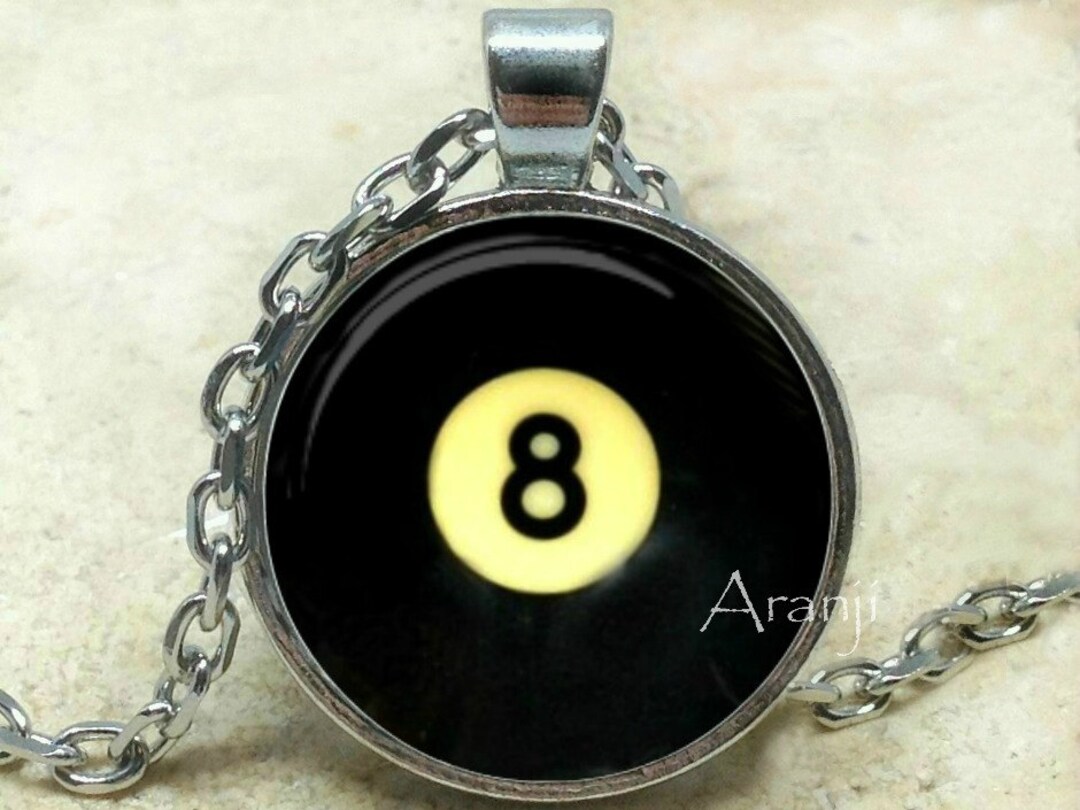 Eight Ball Art Pendant, Eight Ball Necklace, Eight Ball Jewelry ...