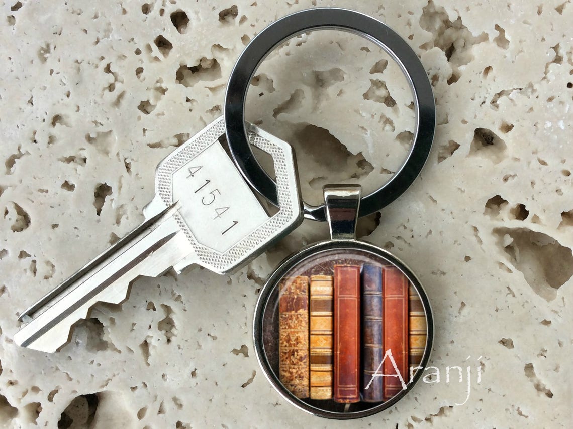 Bookshelf Keychain Key Chain Key Ring Key Fob Books - Etsy