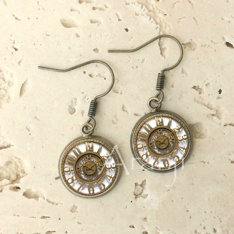 Clock Earrings - Etsy