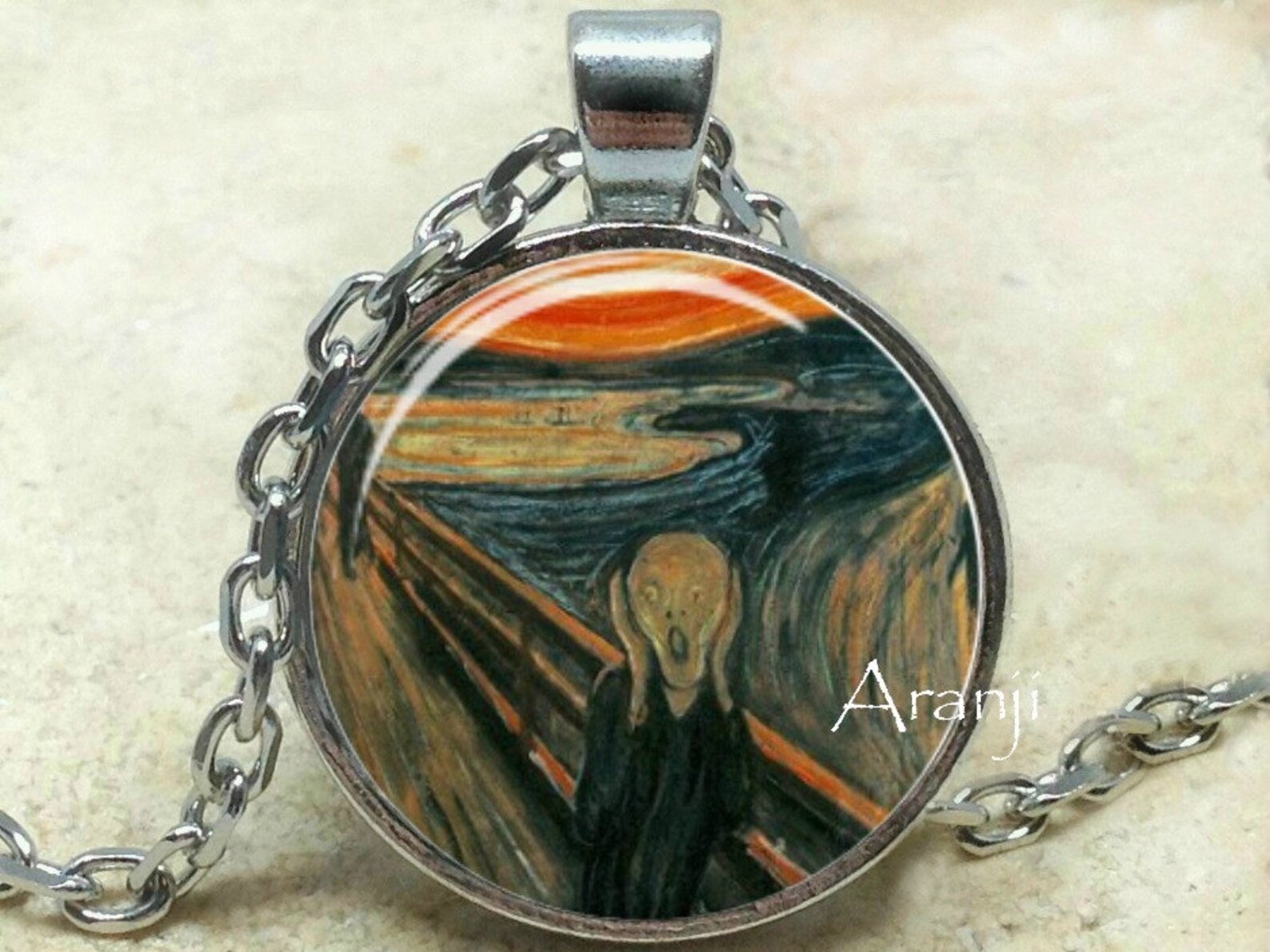 Edvard Munch the Scream Art Pendant, the Scream Necklace, the Scream ...