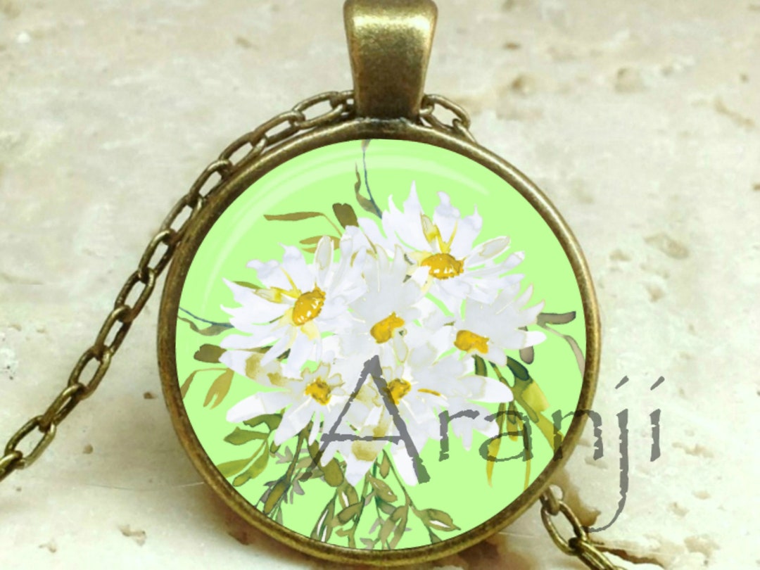Carrie Flower Bouquet Watercolor Art Pendant, Floral Watercolor ...