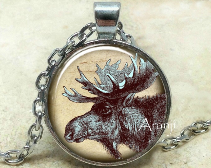 Moose Pendant Moose Necklace Moose Jewelry Woodland Animals - Etsy