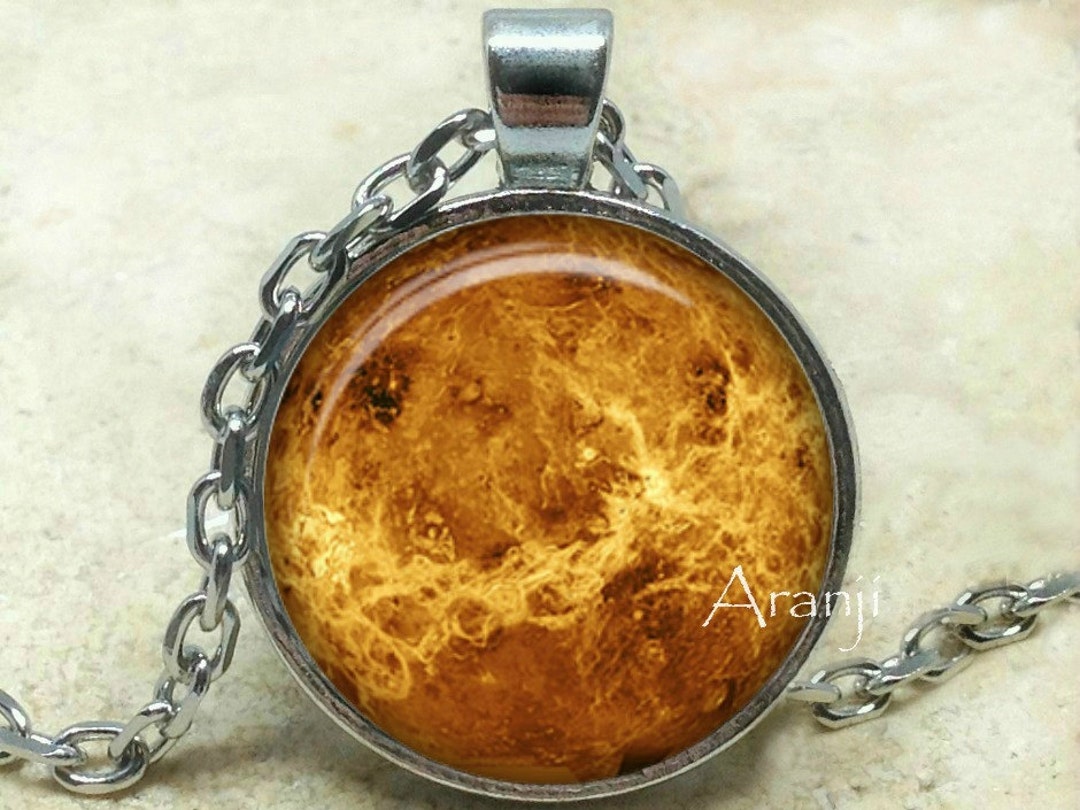 Planet Venus Art Pendant, Planet Pendant, Space Pendant, Venus Necklace ...