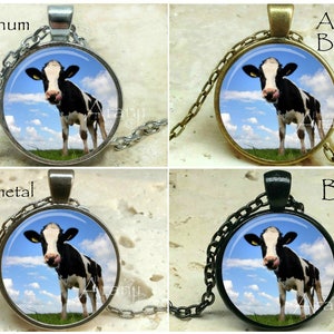 Cow Art Pendant, Cow Necklace, Cow Jewelry, Cattle Pendant, Bovine ...