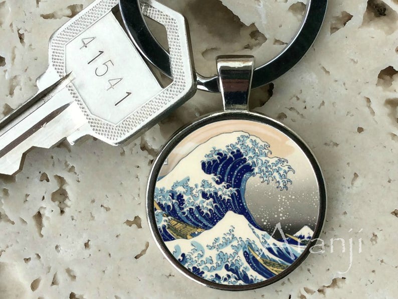 Great Wave off Kanagawa Keychain Key Chain Key Ring Key | Etsy