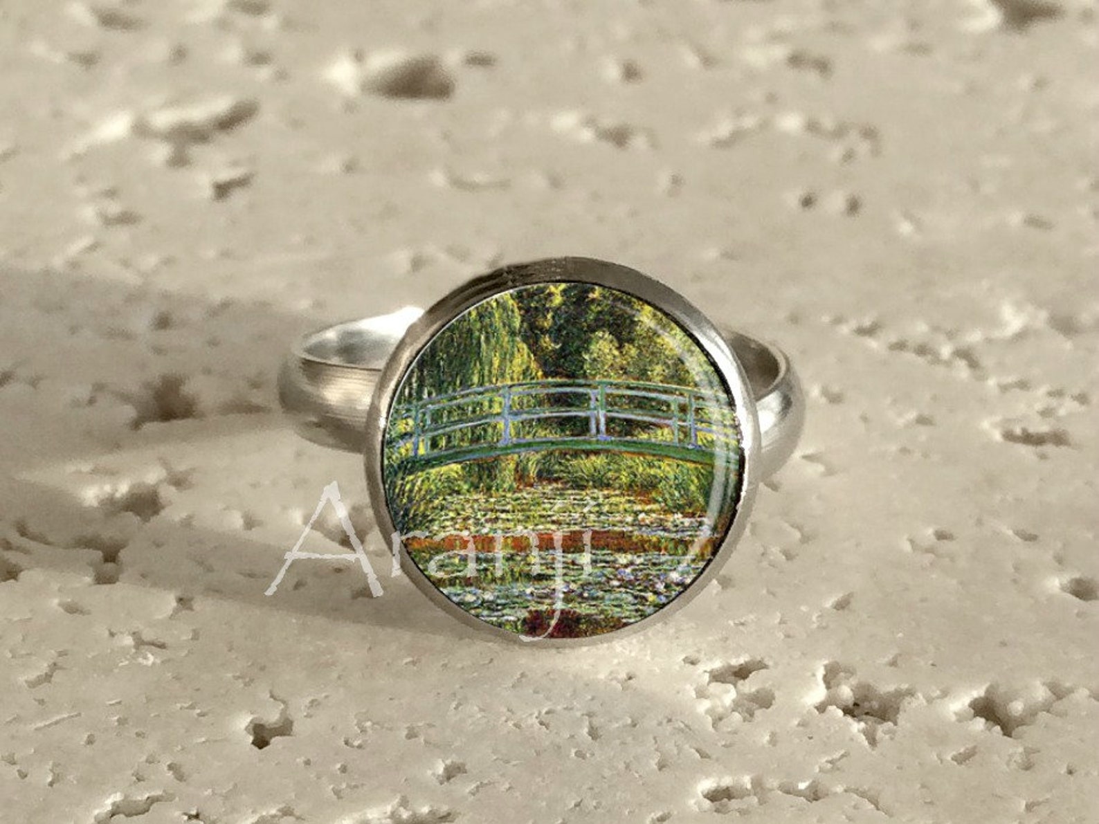 Monet Ring, Monet Bridge Adjustable Stainless Steel Ring, Art Ring ...
