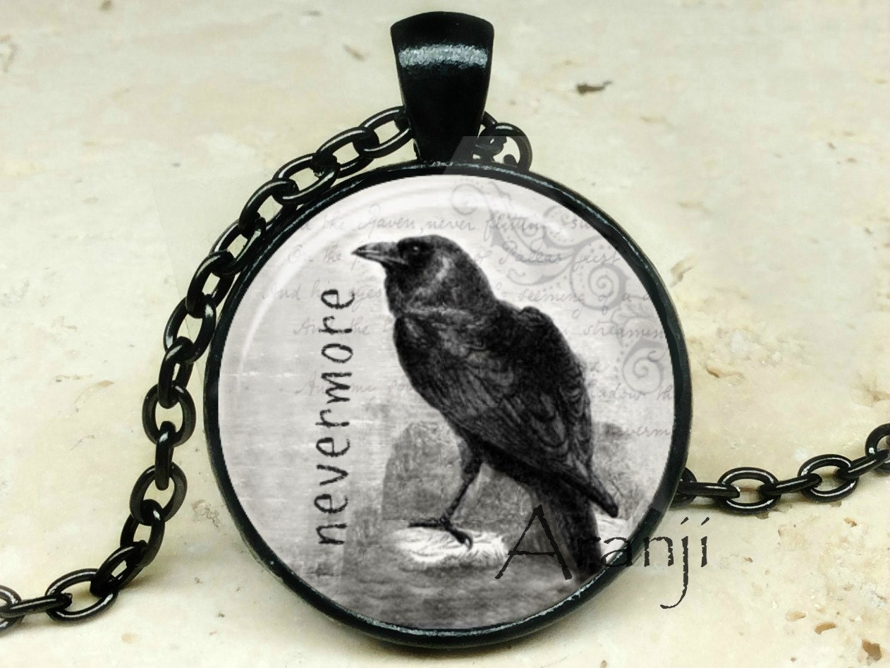 The Raven Art Pendant, the Raven Necklace, the Raven Jewelry, Edgar ...