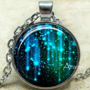 Turquoise Digital Pendant, Matrix Necklace, Blue Matrix Pendant, Neon ...