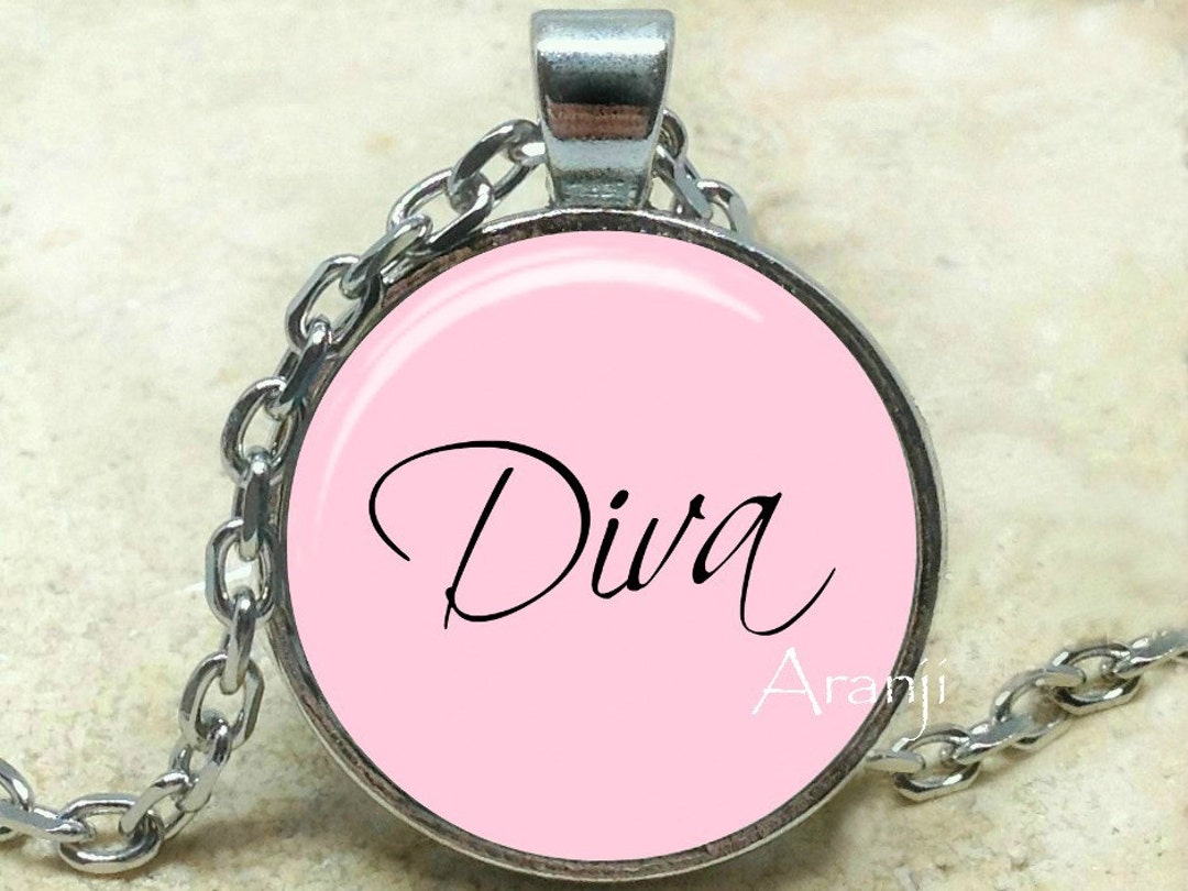 Diva Pendant, Diva Necklace, Diva Jewelry, Pink Diva Pendant, Pink Diva ...