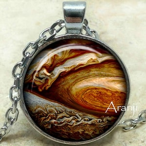 Planet Jupiter Art Pendant, Jupiter Pendant, Space Jewelry, Jupiter ...
