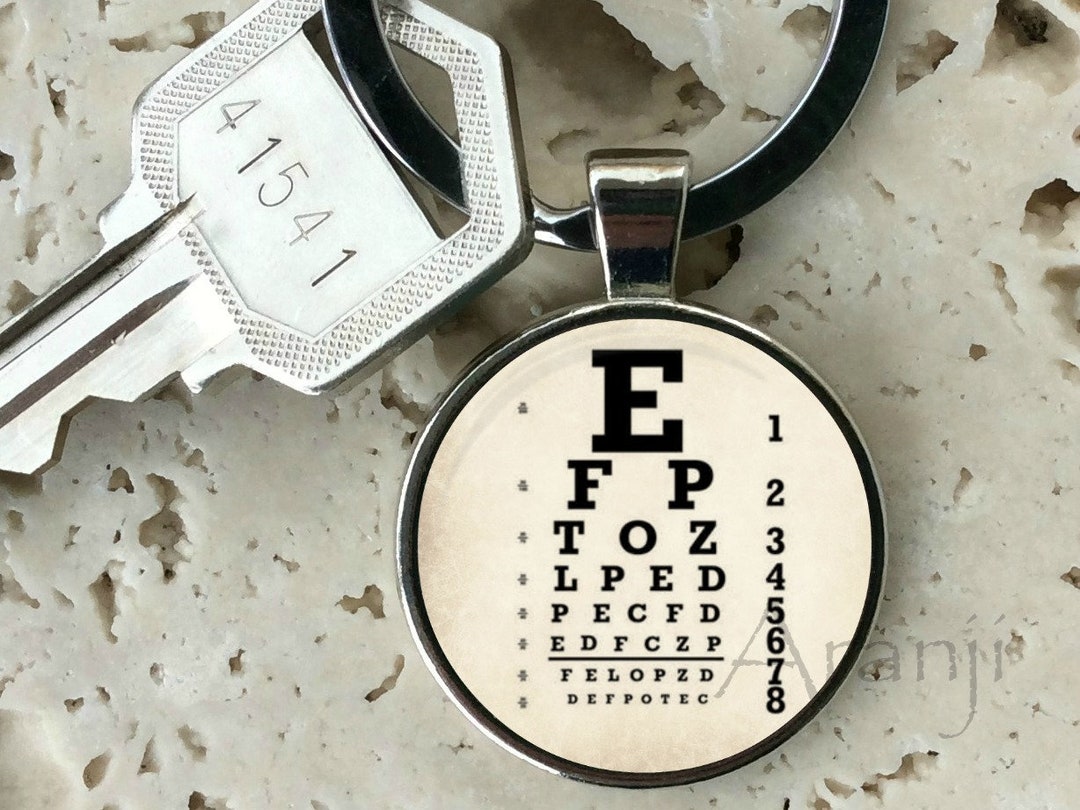 Vintage Eye Chart Keychain, Key Chain, Key Ring, Key Fob, Snellen Chart ...