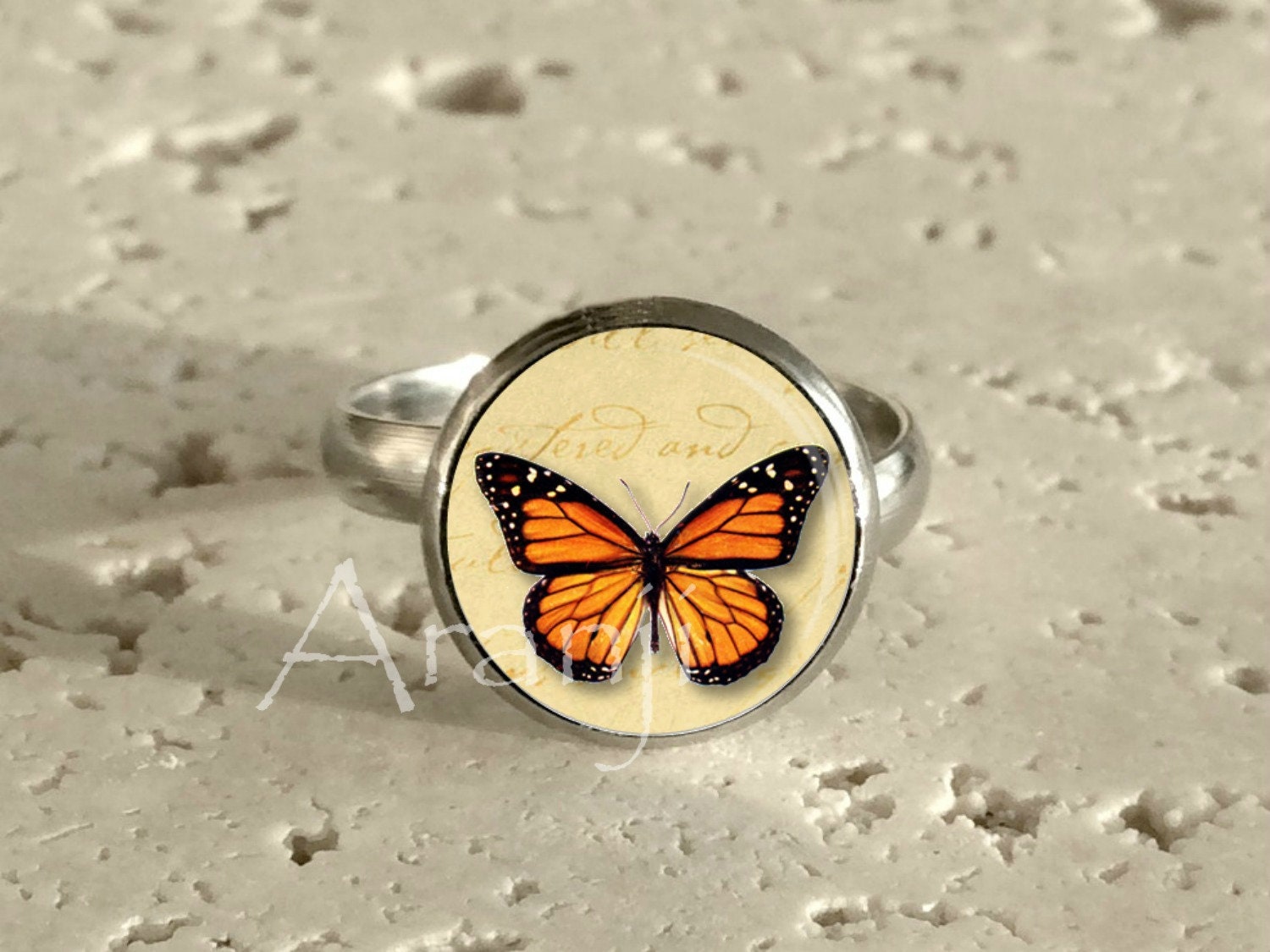 Monarch Butterfly Ring Butterfly Art Ring Art Ring Monarch - Etsy