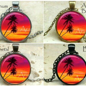 Sunset Art Pendant, Sunset Necklace, Sunset Jewelry, Tropical Pendant ...