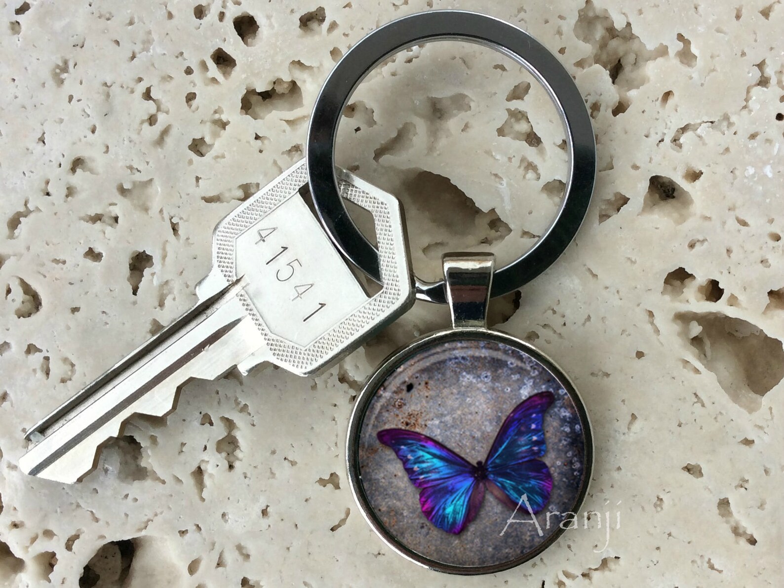 Blue Butterfly Keychain Key Chain Key Ring Key Fob Blue | Etsy