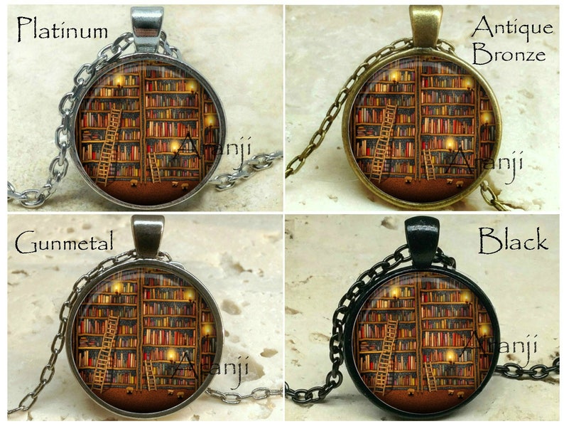Book Pendant Book Necklace Book Jewelry Library Necklace - Etsy