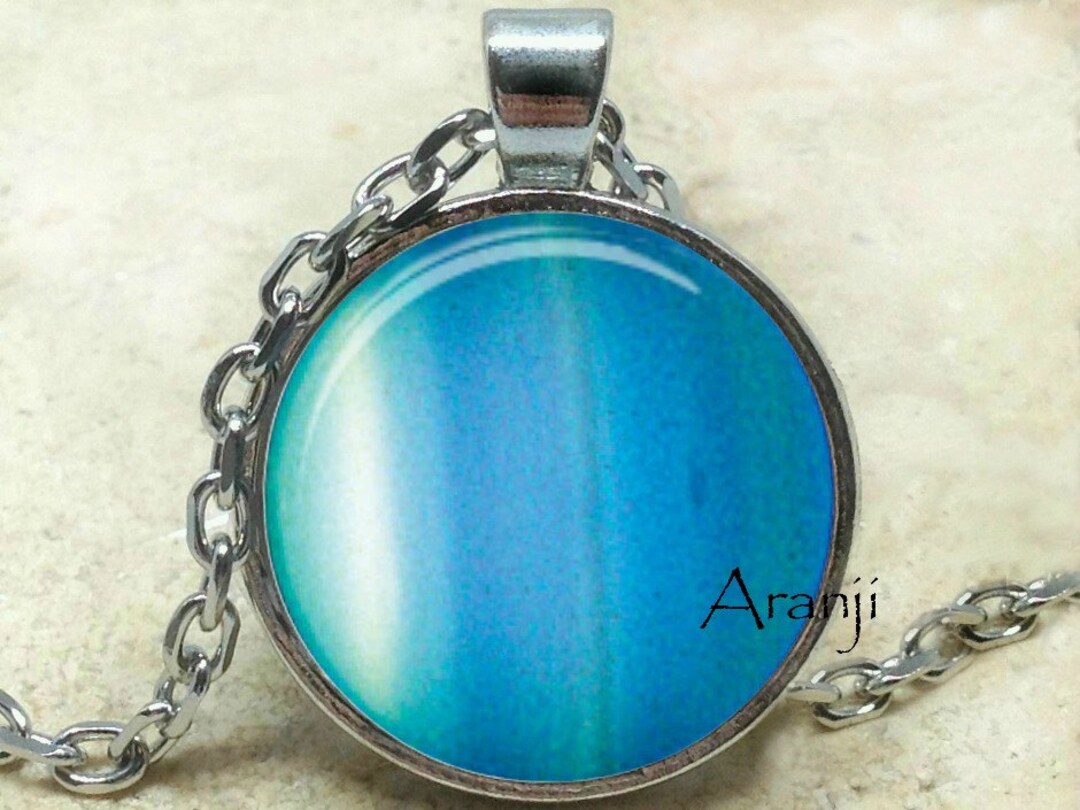 Planet Uranus Art Pendant, Planet Pendant, Space Pendant, Uranus ...