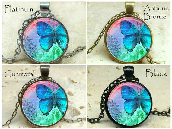 Platinum butterfly necklace store
