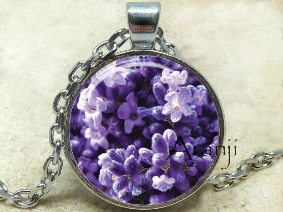 Lavender Art Pendant, Lavender Necklace, Lavender Flower Pendant ...