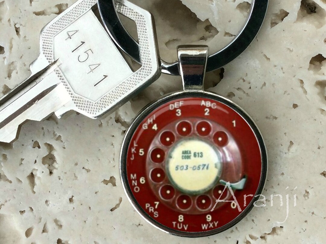 Red Telephone Keychain, Key Chain, Key Ring, Key Fob, Phone Keychain ...