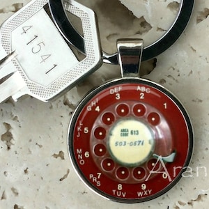 Red Telephone Keychain, Key Chain, Key Ring, Key Fob, Phone Keychain ...