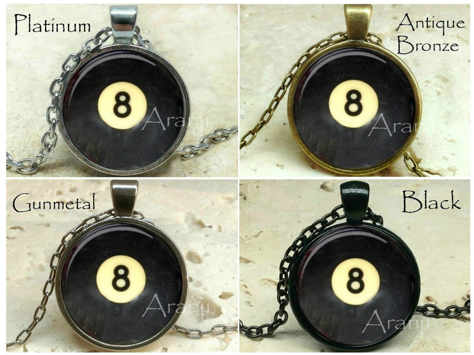 Eight Ball Art Pendant Eight Ball Necklace Eight Ball - Etsy